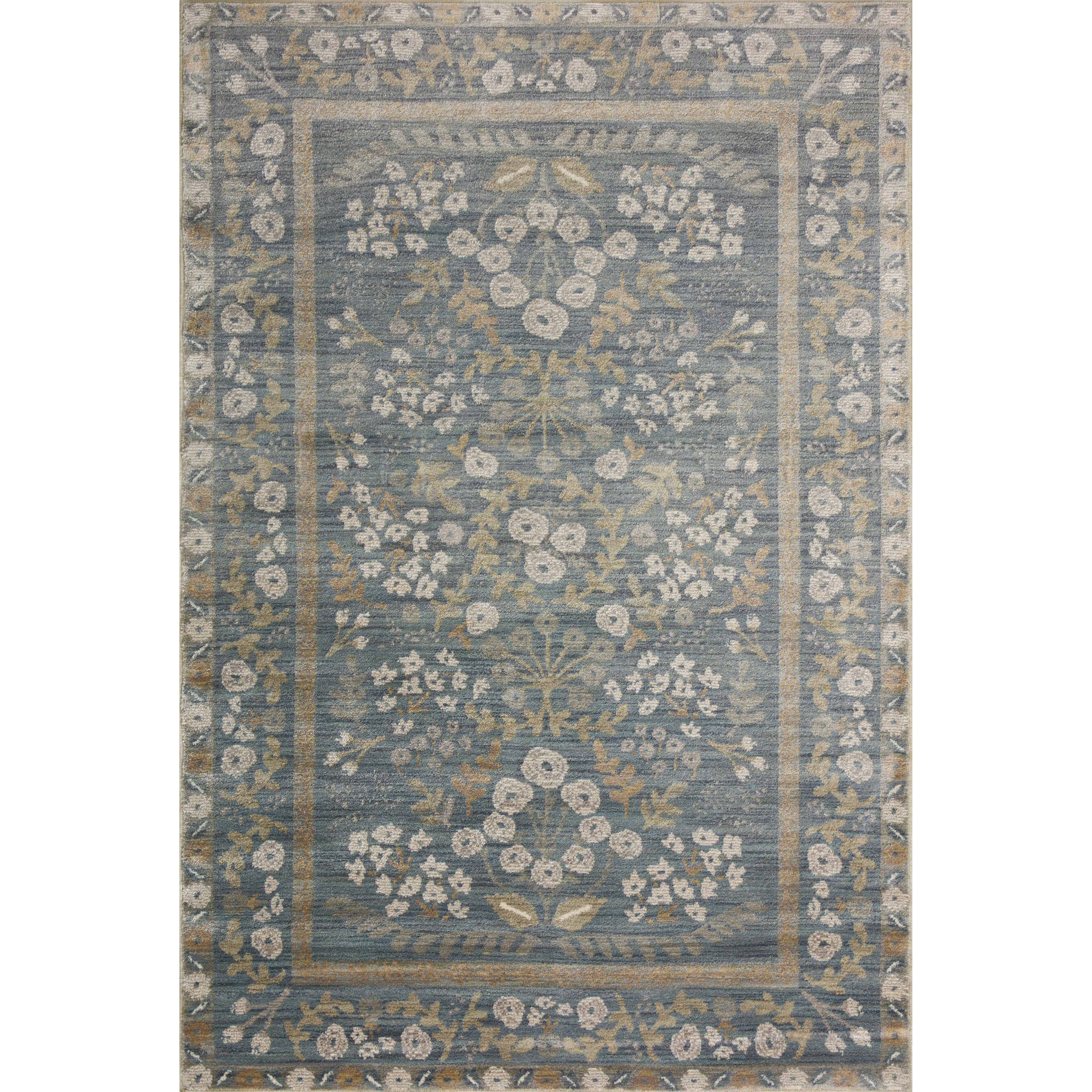 Fiore Rug 01 | Rifle Paper Co. X Loloi | RP Florence Slate / Sage ...