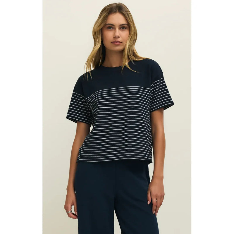 Harbor Striped Short Sleeve Shirt | Eclipse – Modern Komfort