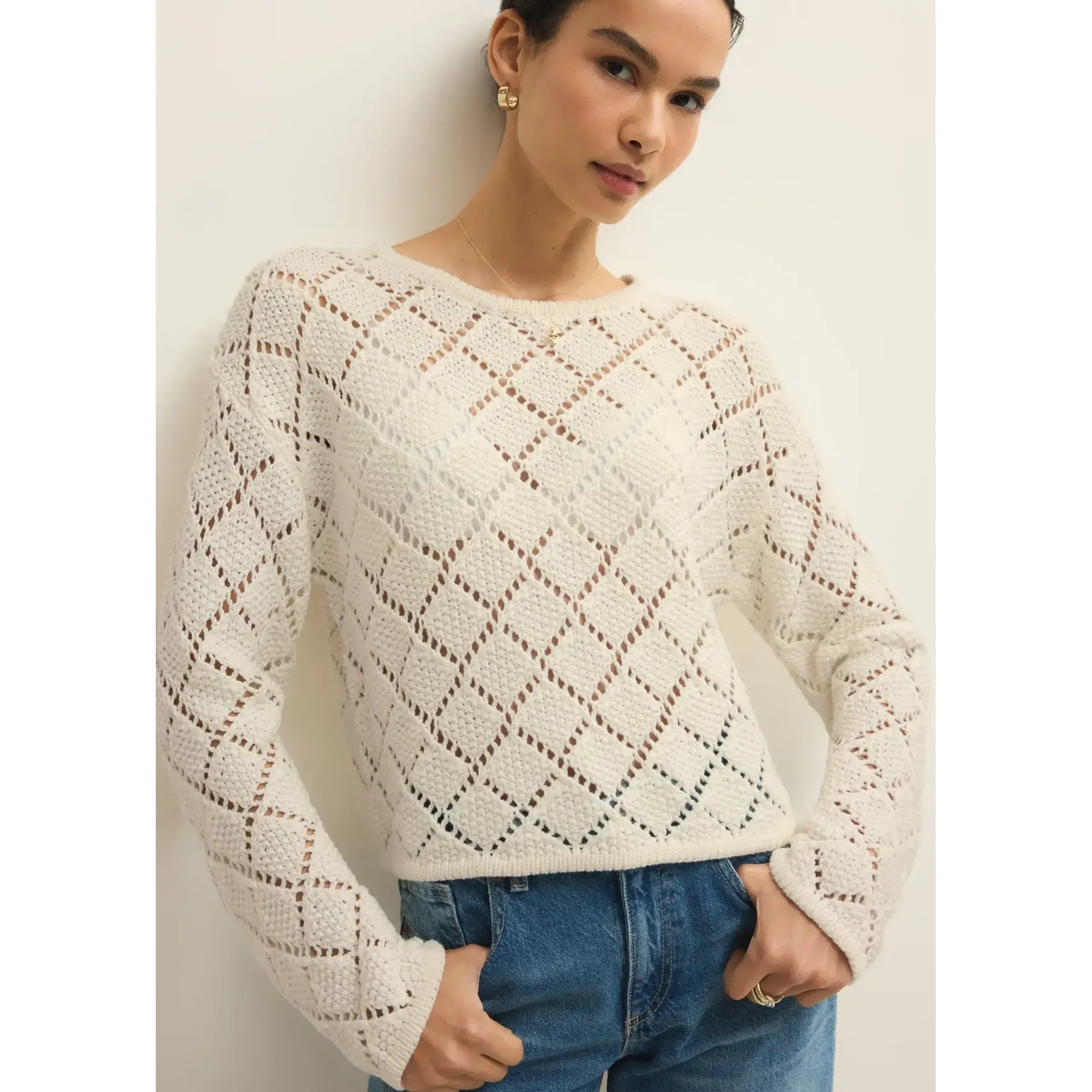 Hullen Crochet Sweater | Cloud – Modern Komfort